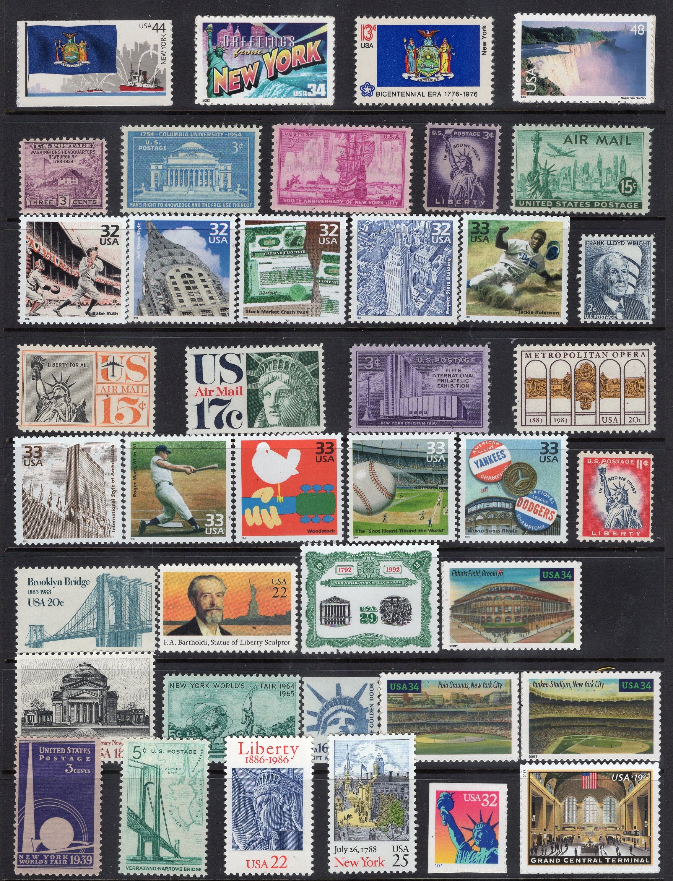 Postage Stamps by Theme: NEW YORK CITY and STATE Related - STATUE of ...